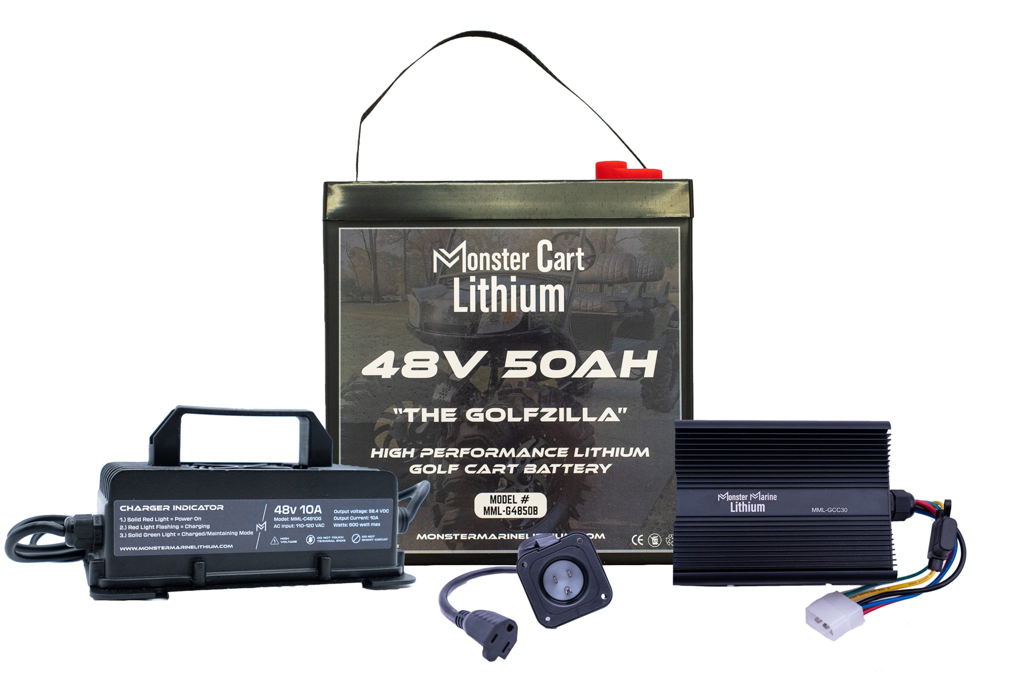 GOLFZILLA BUNDLE - 48V 50AH LITHIUM & 48V 10A WATERPROOF CHARGER ...